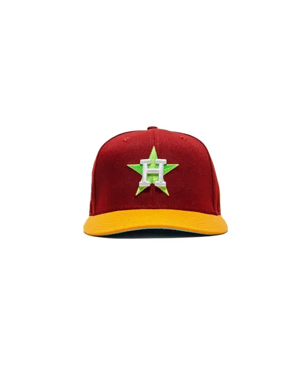 New Era Jae Tips X Snipes Usa Houston Astros All-star 1986 Game Night 59fifty Fitted Cap - Burgundy/orange/teal