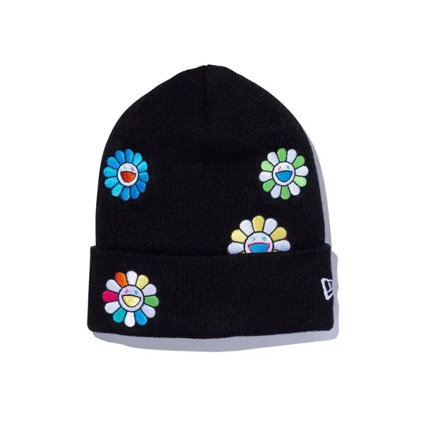 New Era X Takashi Murakami Flower Knit Beanie - Black