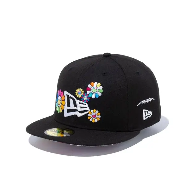 New Era X Takashi Murakami Flower Flag 59fifty Fitted Cap - Black Rainbow