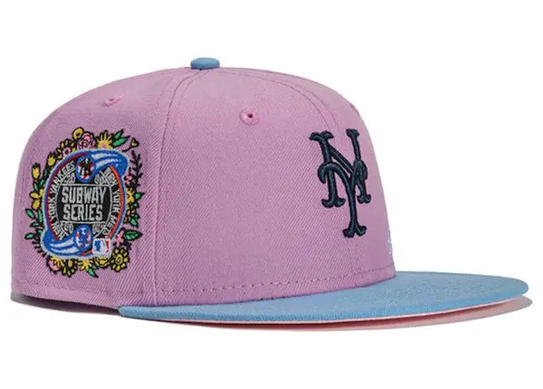 New Era X Hat Club Exclusive Jae Tips Forever New York Mets 2000 Subway Series Patch 59fifty Fitted Hat - Lavender/light Blue
