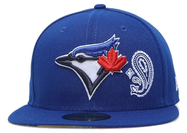 New Era Toronto Jays Patchwork Paisley Undervisor 59fifty Fitted Hat - Blue