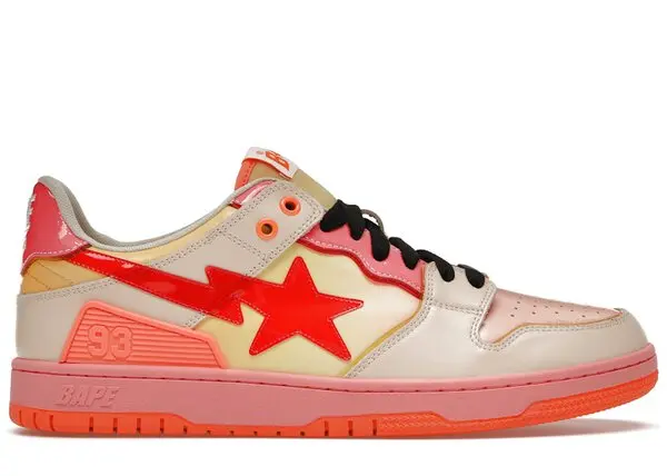 BAPE A Bathing Ape Sk8 Sta Sneakers - Orange/pink/yellow
