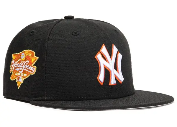 New Era New York Yankees Aux Pack Vol 2 2000 World Series Patch Hat Club Exclusive 59fifty Fitted Hat - Black/white/orange