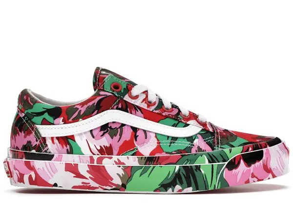 VANS Old Skool Kenzoin Floral Sneakers - Floral Red/true White