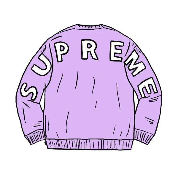 Supreme Back Logo Sweater - Lilac