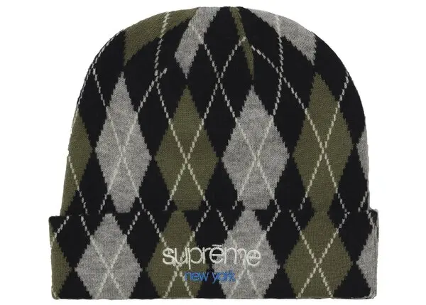 Supreme Argyle Cashmere Beanie - Black