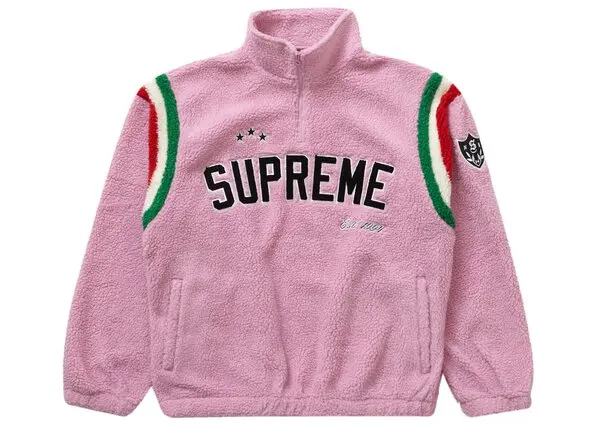 Supreme Arc Half Zip Fleece Pullover - Pink