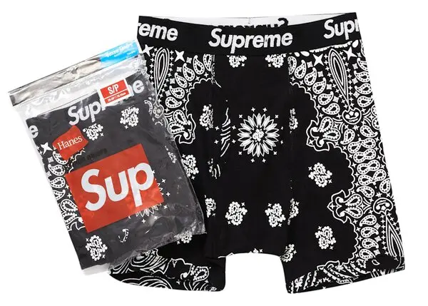 Supreme Hanes Bandana Boxer Briefs - Black