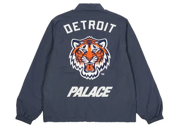 PALACE X Detroit Tigers New Era Coach Jacket - Navy Blue