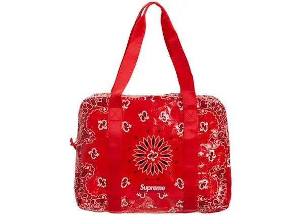 Supreme Bandana Tarp Small Duffle Bag - Red