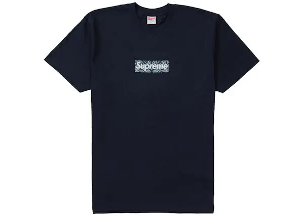Supreme Bandana Box Logo Tee Shirt - Navy Blue