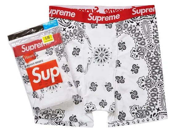 Supreme Hanes Bandana Boxer Briefs - White