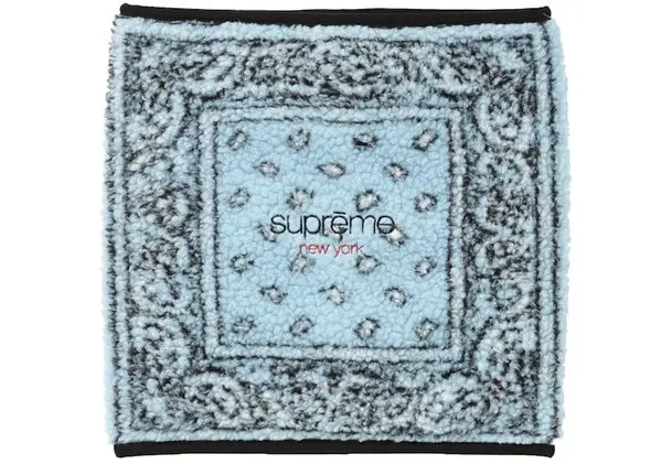 Supreme Bandana Fleece Neck Gaiter - Light Blue