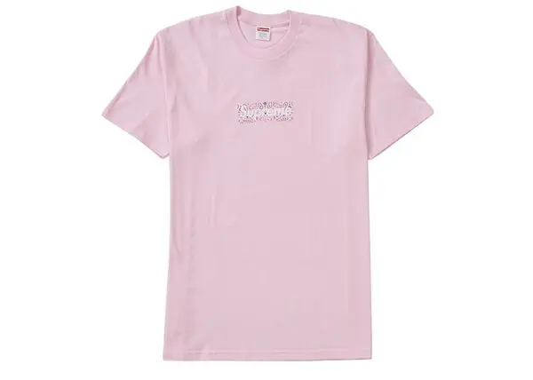 Supreme Bandana Box Logo Tee Shirt - Light Pink
