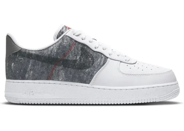 Nike Air Force 1 Low 07 Lv8 Recycled Wool Pack - White/clear/light Smoke Grey
