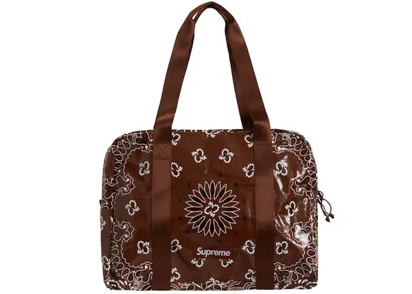 Supreme Bandana Tarp Small Duffle Bag - Brown