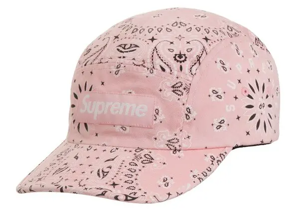 Supreme Bandana Camp Cap - Pink