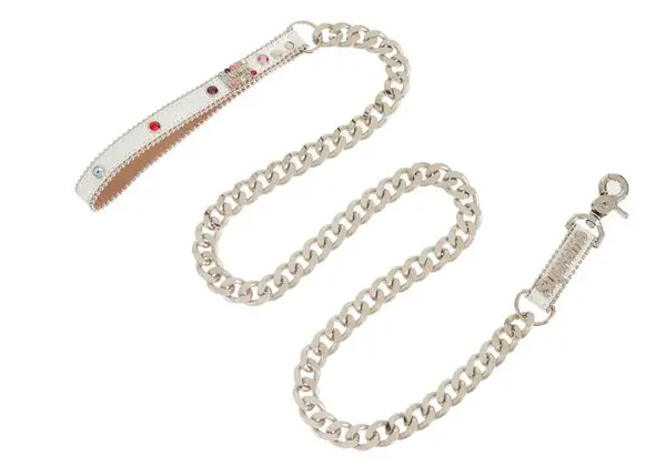 Supreme B.b. Simon Studded Dog Leash - White