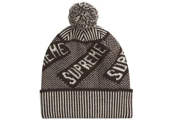 Supreme Banner Beanie - Brown