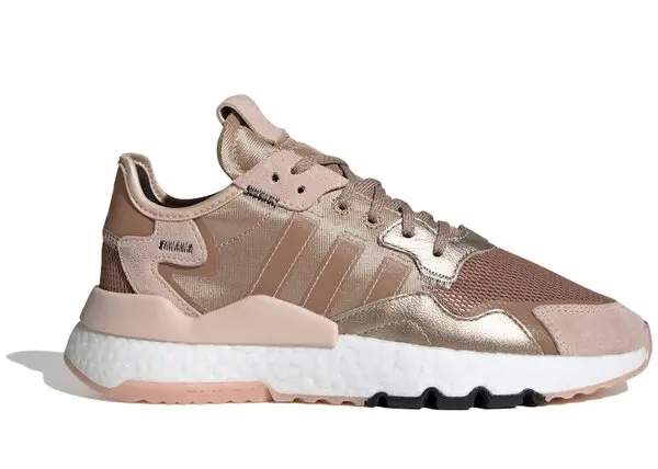 Adidas Nite Jogger Lace Up Sneakers - Rose Gold Metallic/vapour Pink/core Black