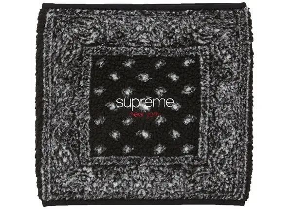 Supreme Bandana Fleece Neck Gaiter - Black