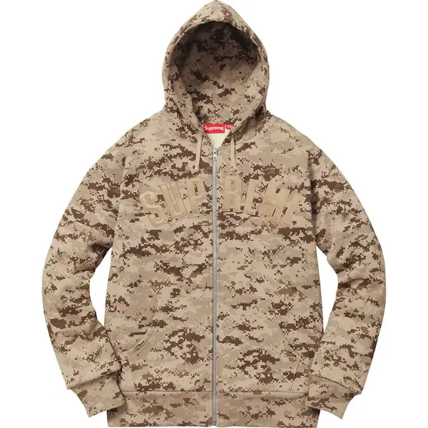 Supreme Arc Logo Thermal Zip Up Sweatshirt