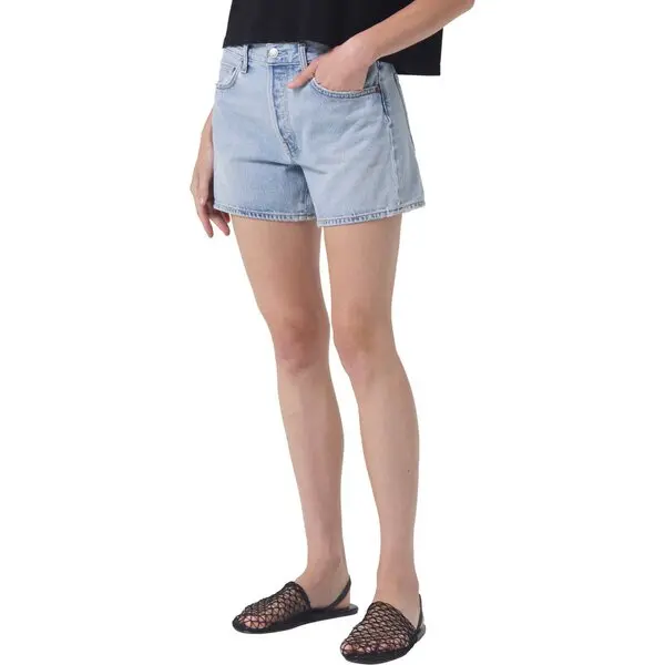 AGOLDE Parker Long High Waist Relaxed Denim Shorts