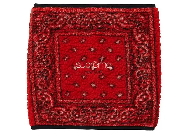 Supreme Bandana Fleece Neck Gaiter - Red
