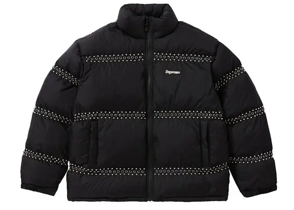Supreme Studded Puffer Jacket - Black