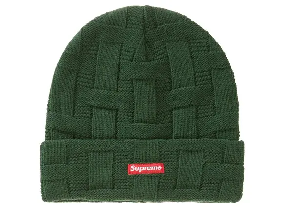 Supreme Basket Weave Beanie - Dark Green