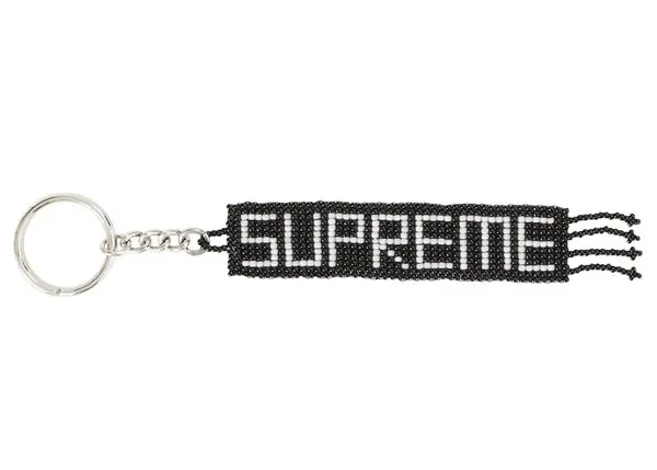 Supreme Beaded Keychain - Black