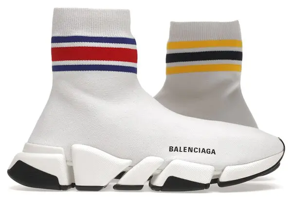 Balenciaga Speed 2.0 Stripe Sneakers - White/red/blue
