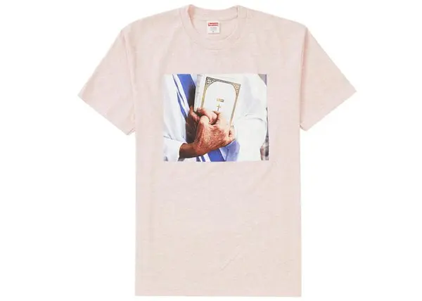 Supreme Bible Tee Shirt - Heather Light Pink