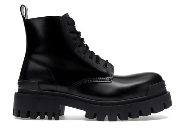 Balenciaga Strike 20mm Lace Up Boot - Black