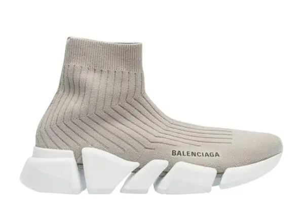 Balenciaga Speed Trainer Rib Knit - Light Gray