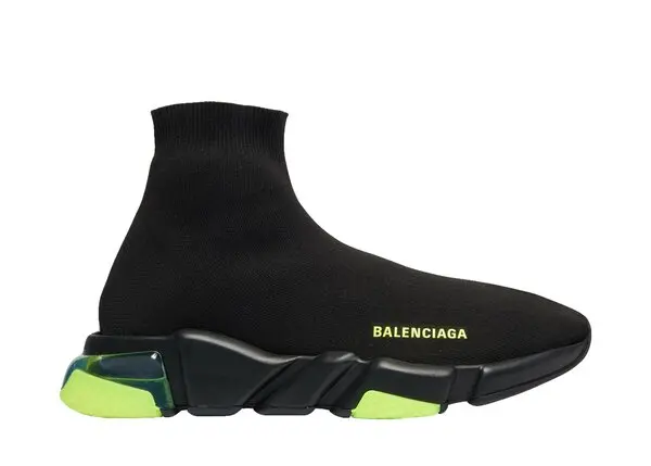Balenciaga Speed Clear Sole Sneakers - Black/yellow