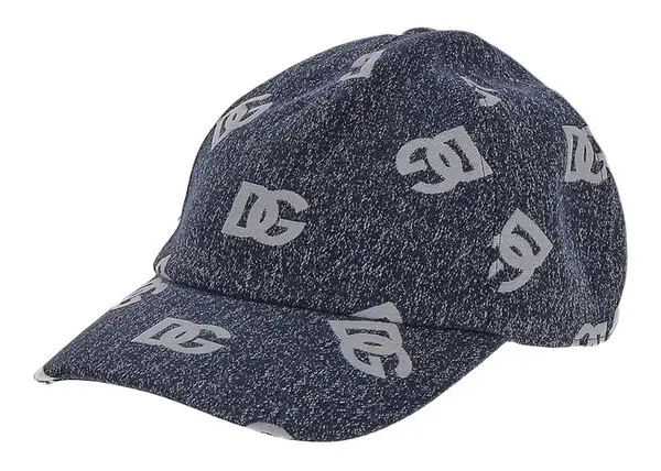 Dolce & Gabbana Dg Logo Jacquard Denim Baseball Cap - Grey