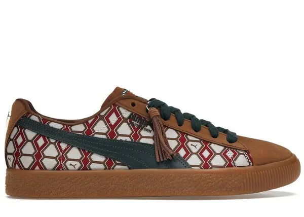 PUMA Clyde Tassle Dapper Dan Frair Sneakers - Brown/red/green