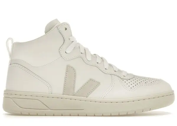 VEJA V-15 Leatherin Sneakers - White/white
