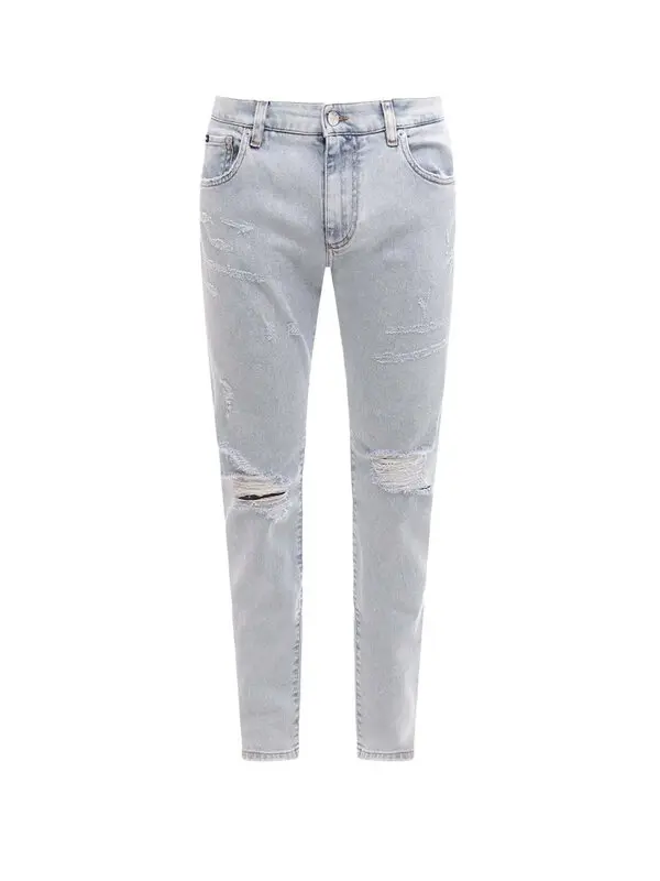 Dolce & Gabbana Stretch Cotton Ripped Jeans