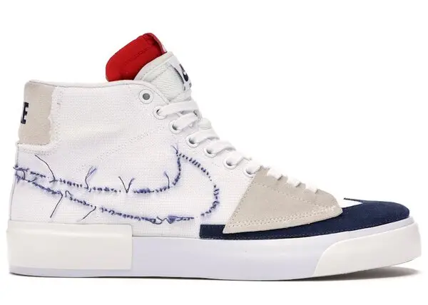 Nike Blazer Mid Edge Hack Pack Sneakers - White/university Red/summit White
