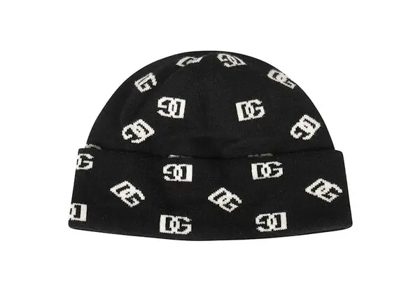 Dolce & Gabbana Logo Intarsia Beanie - Black/white