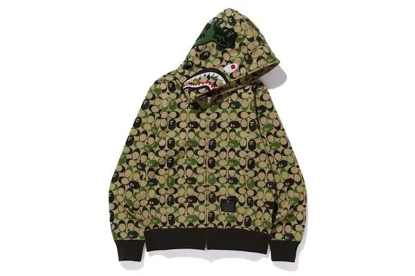 A BATHING APE X Coach Shark Full Zip Hoodie - Beige
