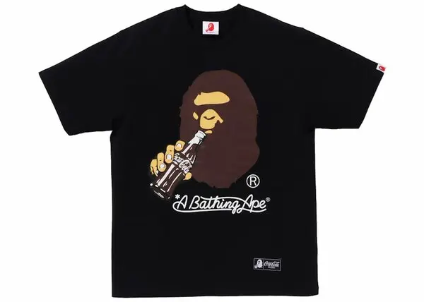 A BATHING APE X Cocacola Ape Head Tee Shirt - Black