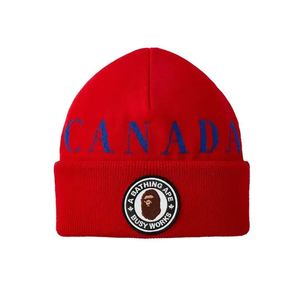 A BATHING APE X Canada Goose X Concepts Toque Beanie - Red