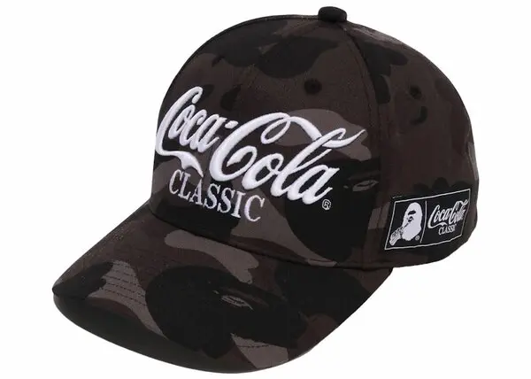 A BATHING APE X Cocacola Camo Snapback Cap - Black
