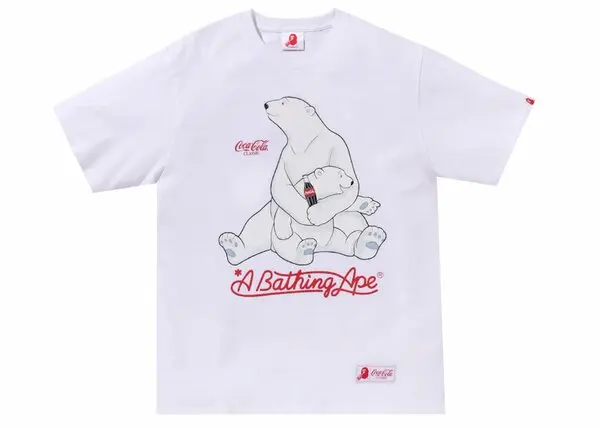 A BATHING APE X Cocacola Polar Bear Tee Shirt - White