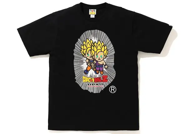 A BATHING APE X Dragon Ball Z Baby Milo Big Ape Head Tee Shirt - Black