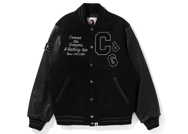 A BATHING APE X Comme Des Garcons Osaka Varsity Jacket