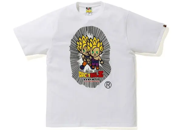 A BATHING APE X Dragon Ball Z Baby Milo Big Ape Head Tee Shirt - White